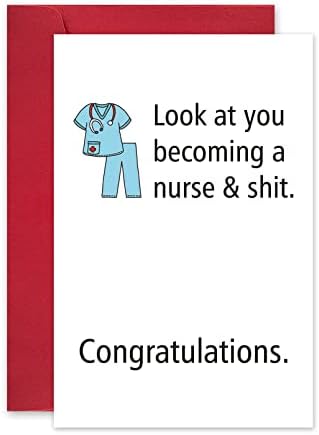 Amazon.com : Oamiolek Nurse Graduation Card, Congratulations Grad Card for Nurse, Nursing School ...