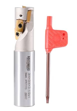 Accusize Industrial Tools 3/4'' 1 Flute 4 Inserts Weldon Shank Helical ...