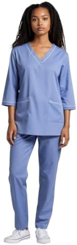 DEEs fashion Professional Scrub Medical Uniform with Piping, Housemaid ...