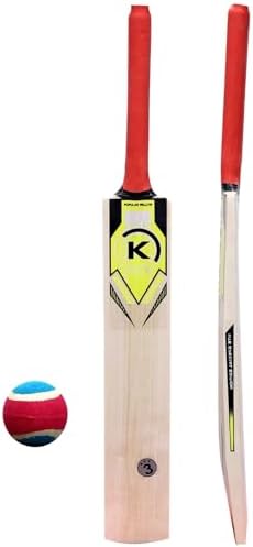 Wooden Popular Willow Kids Cricket Bat Size 3 with 1 Tennis Ball for 6 ...