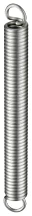Extension Spring, 302 Stainless Steel, Inch, 0.18" OD, 0.029" Wire Size ...