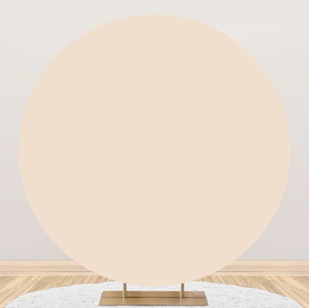 Amazon.com : Laeacco Beige Round Backdrop Cover 7.2x7.2FT Solid Beige ...