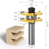 Lock Miter 45 Degree Joint Router Bits + 2Pcs Tongue and Groove Set [1/ ...