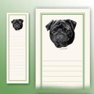 Amazon.com : Magnetic Notepads - Black Pug : Office Products : Office ...