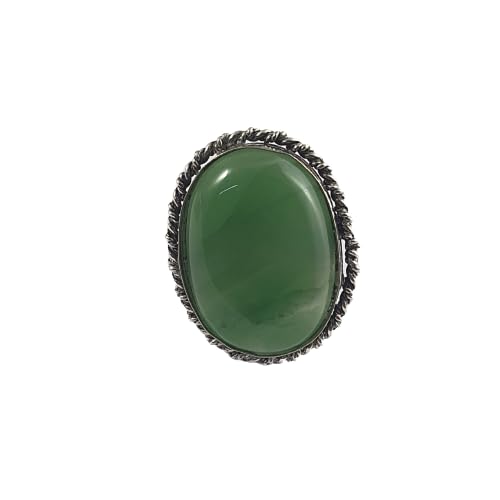 Buy Handmade Green Stone ring, Green Aqeeq Agate Stone Handcrafted ...