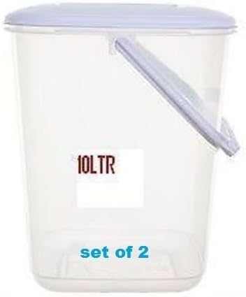 10L Plastic Canister Food Storer Storage CONTAINERS Set of 2 : Amazon ...