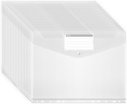 Punched Pockets Plastic Wallets, 20 Pack A4 File Folders for Document ...