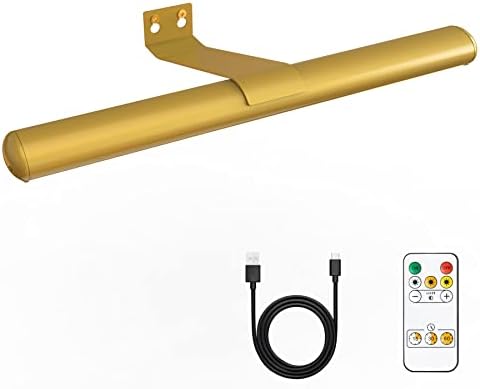 Gold Wireless Led Picture Light with Remote Control - Rechargeable ...