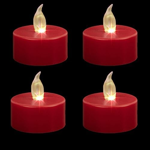 Amazon.com: LED Tea Lights Candles- 100PACK Red Flameless Candles ...