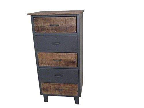 HJ Tower Iron Wooden Drawer Chest : Amazon.in