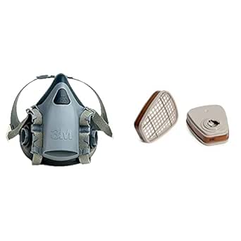 3M 7503 Soft Silicone Half Face Mask, Large, Multicolor & Active Filter ...