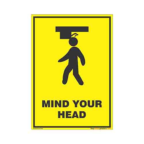 buysafetyposters.com - Watch Your Head Warning Sign in English - Hard ...