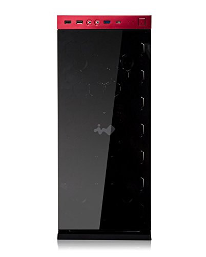 InWin 805 Red Tempered Glass Compact ATX Mid-Tower Computer Case (CF05)