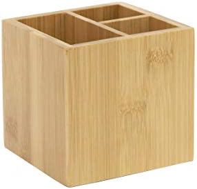 OSCO Bamboo Square Pen Pot : Amazon.co.uk: Stationery & Office Supplies
