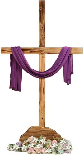 Amazon.com: Lineshading 71 Inch Extra Large Wood Cross Christmas Wood ...