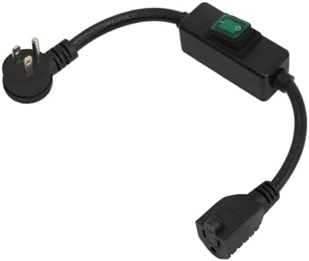 1.5Feet 90Degree Waterproof Extension Power Cord, in-Line On-Off Switch ...