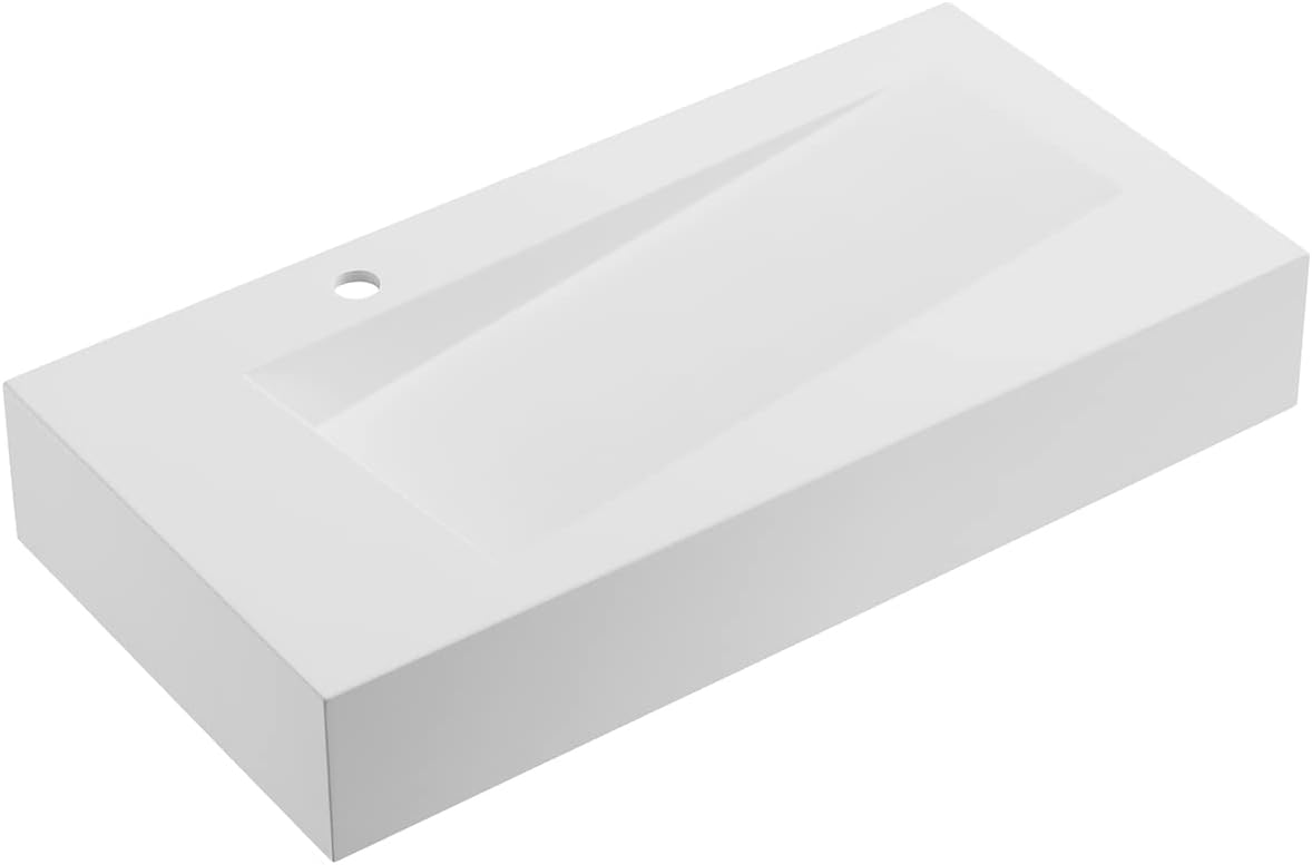 Serene Valley Floating or Countertop Bathroom Sink, Special Wedge with ...
