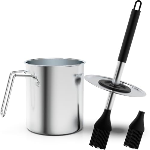 Amazon.com: BBQ Basting Pot with Basting Brush - Stainless Steel ...