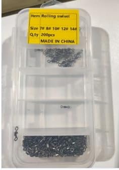 Dibotell 200 Pcs Rolling Fishing Swivels Small Barrel Fishing Connector ...