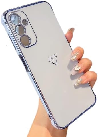 Amazon.com: ZTOFERA Samsung Galaxy A14 5G Case,Cute Plating Edge Love Hearts Pattern with Camera ...
