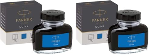 Amazon.com : Parker Fountain Pen Ink Bottle | Washable Blue QUINK Ink ...