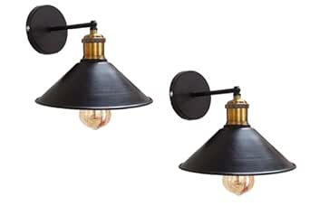 SVDK Black Metal Industrial Loft Wall Light Texture Black and Antique ...