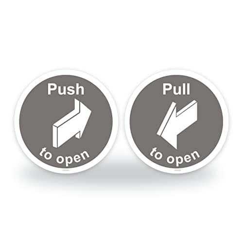 Set of Push to open, Pull to open Signs, 95mm Waterproof Indoor/Outdoor ...