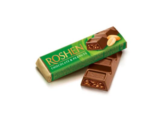 Amazon.com : Roshen Bar Milk Chocolate and Peanuts 43gr/1.51oz, 6x30 ...