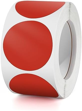 Round Stickers Red 38 mm Circle Labels Colour Coding Dot Vinyl Floor ...