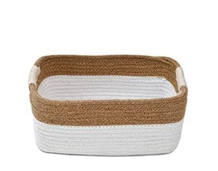 Juteify Natural Jute Storage Gift Basket, Rectangle, Toys Organizer Box ...