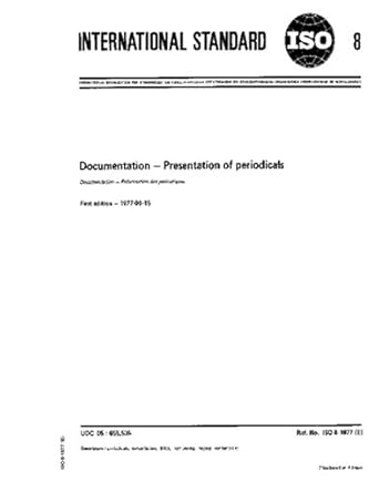 ISO 8:1977, Documentation - Presentation of periodicals | Amazon.com.br