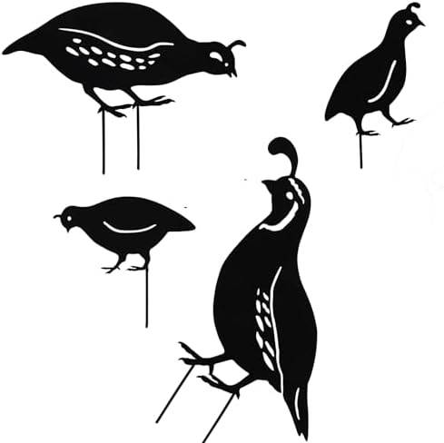 Amazon.com : NUOBESTY 4PCS Quail Garden Decorative Statues Metal Quail ...