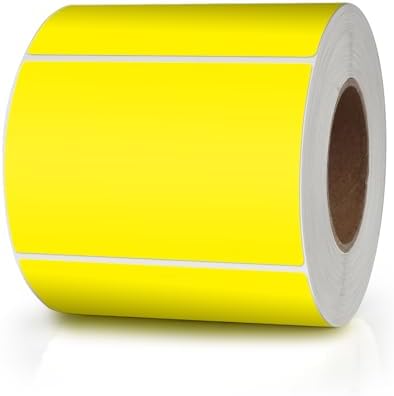 Meitaat Yellow Rectangle Stickers 76 x 50 MM Color Coding Rectangular ...