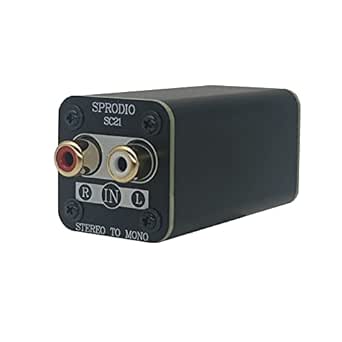 SPRODIO Single Stereo to Mono Converter, RCA L/R Audio Adapter Stereo ...