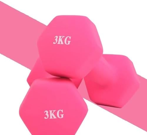 COOLBABY Neoprene Dumbbells Weights Exercise-3KG*2/Pink 3 kilograms ...