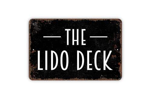 Amazon.com: The Lido Deck Sign In Distressed Black With Faux Rust Metal ...