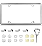 Amazon.com: RED WOLF 2 License Plate Frames Matte Black Stainless Steel ...