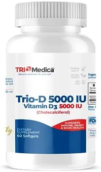 Amazon.com: TRIOMEDICA Trio-D 5000IU, Vitamin D3 5000 IU (125 mcg ...