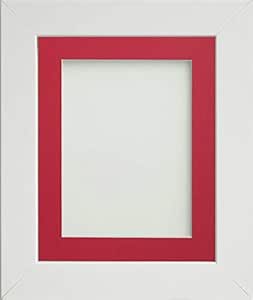 Frame Company Watson Range White A2 Picture Photo Frame with Red Mount ...
