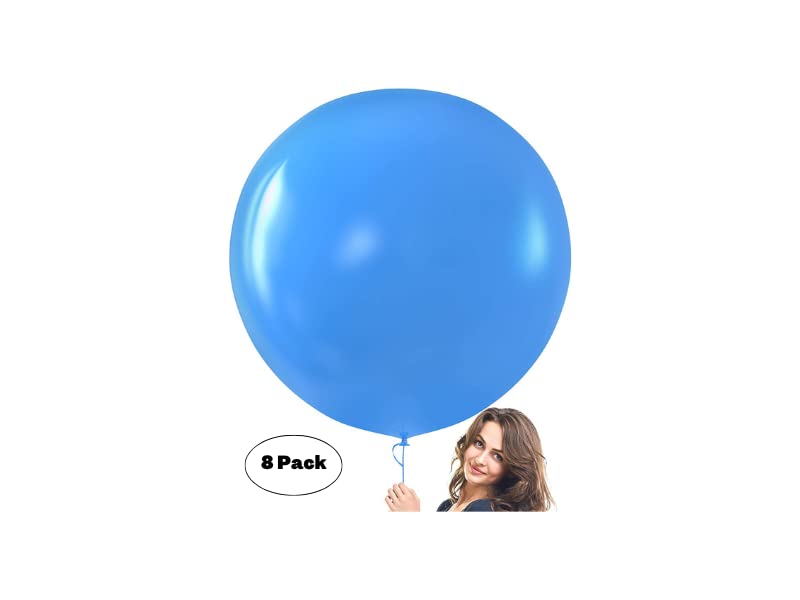 Prextex Light Blue Giant Balloons - 8 Jumbo 36 Inch Light Blue Balloons ...