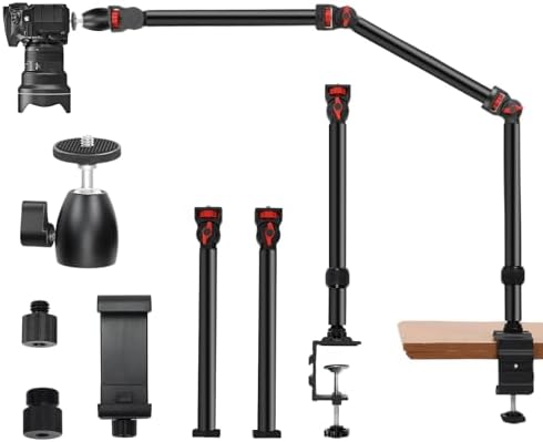 Amazon.com : Taisioner Overhead Camera Desk Mount Stand-3-Section ...
