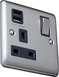 Black Nickel / Brushed Chrome Decorative Metal Wiring Sockets ...