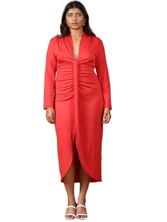 Buy the PINK MOON Women's Plus Red Sheath Dress (SH DRS RED 943 2XL) at ...