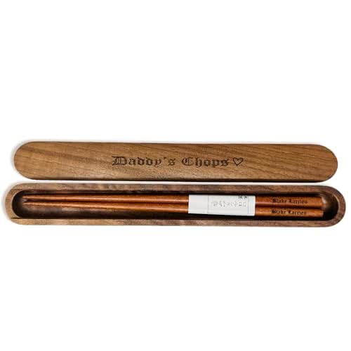 Amazon.com: Walnut Chopsticks Reusable Engraved With Personalized Names ...