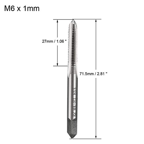Snapklik.com : Uxcell Metric Machine Tap M6 X 1mm H2 High Speed Steel 3 ...