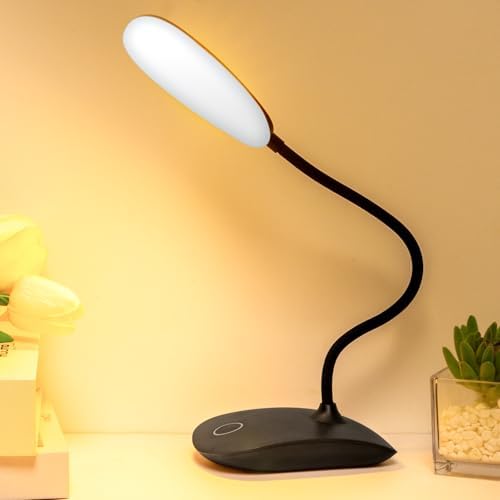 TNNOP Battery Powered Desk Lamp, Portable Lamps Rechargeable 3 Color ...