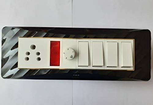 Modular Plate Size - 8M with 4 Switch 6Amp & 1 Socket 5 PIN 6Amp & 1 ...