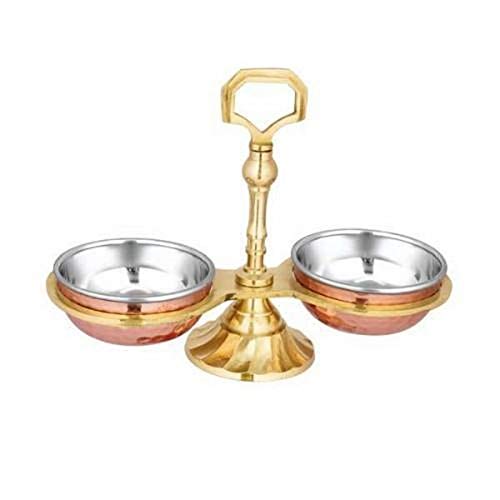 IFH Traditional Indian Design Condiment Copper Pickle Set Copper Steel ...
