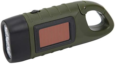 ThorFire Solar Flashlight Hand Crank Solar Powered Rechargeable ...