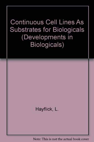 Continuous Cell Lines As Substrates for Biologicals (DEVELOPMENTS IN ...